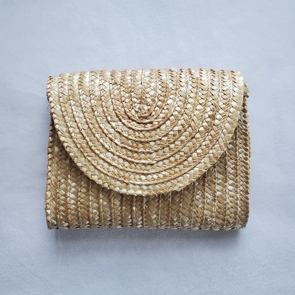 Bags | Wicker Rattan Clutch Bag With Magnetic Closure | Poshmark